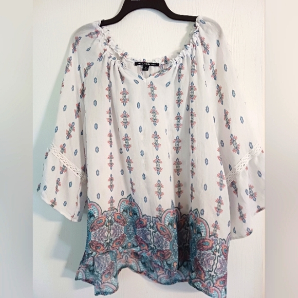 Zac & Rachel | Tops | Zac Rachel Woman Summer Boho Peasant Blouse 2xl ...